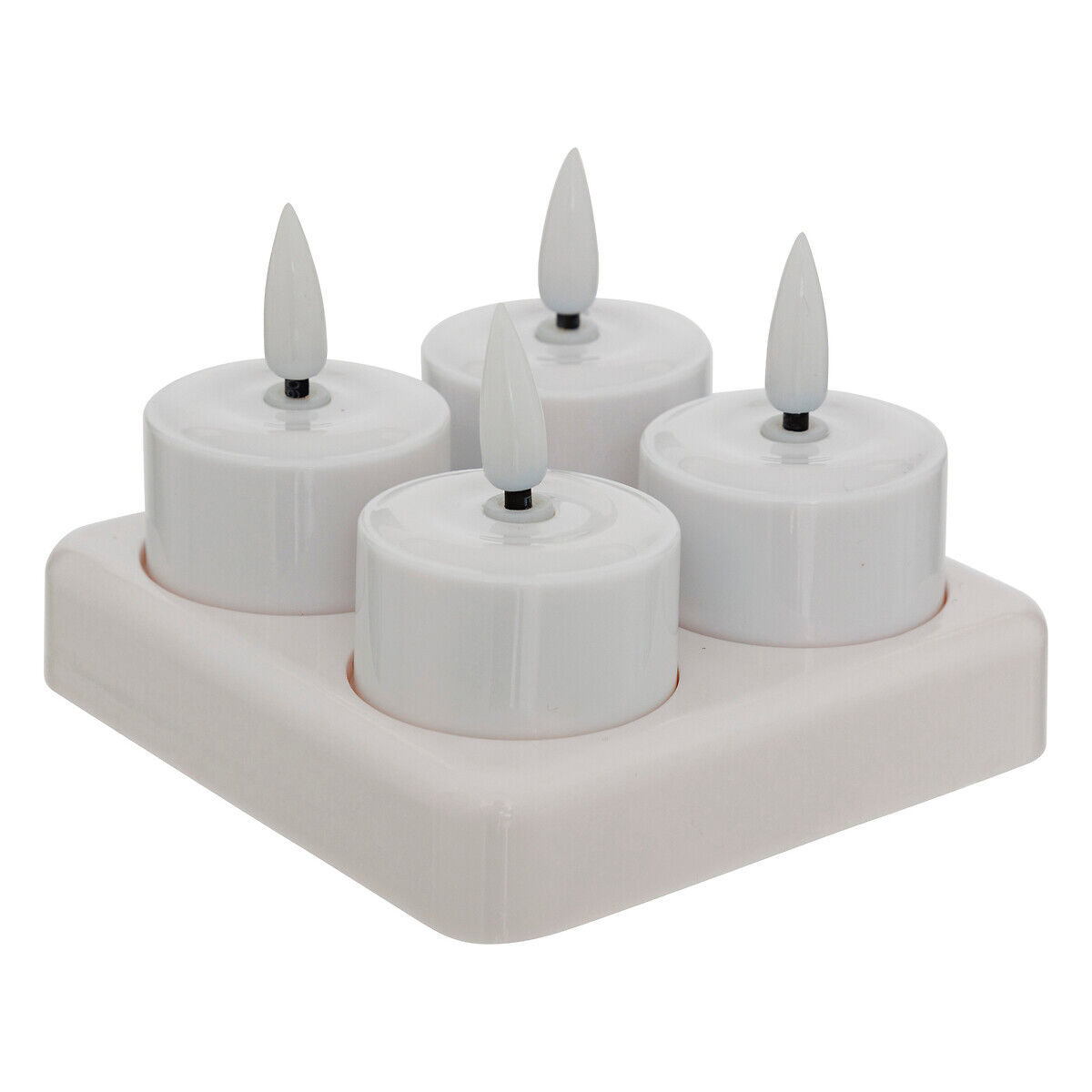 Set de 4 velas tealight led AITOR blanco | atmosphera | hôma