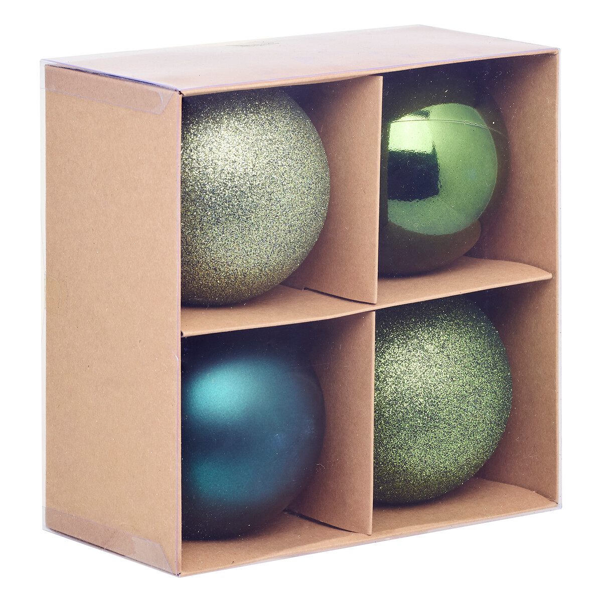Set 4 bolas de Navidad azul y verde 10cm | | hôma